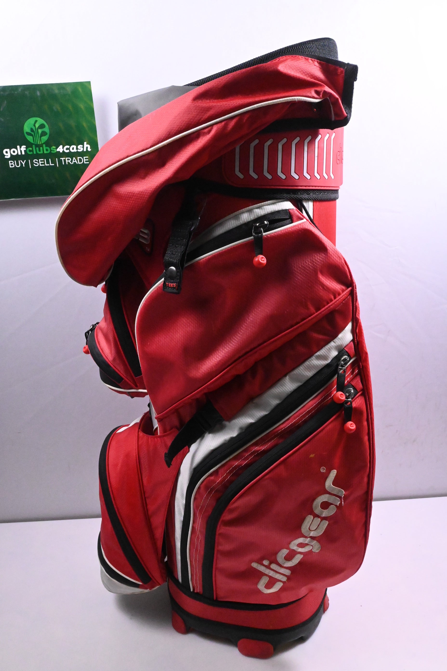 Clicgear B3 Cart Bag / 14-Way Divider / Red, Black, Whiite – GolfClubs4Cash